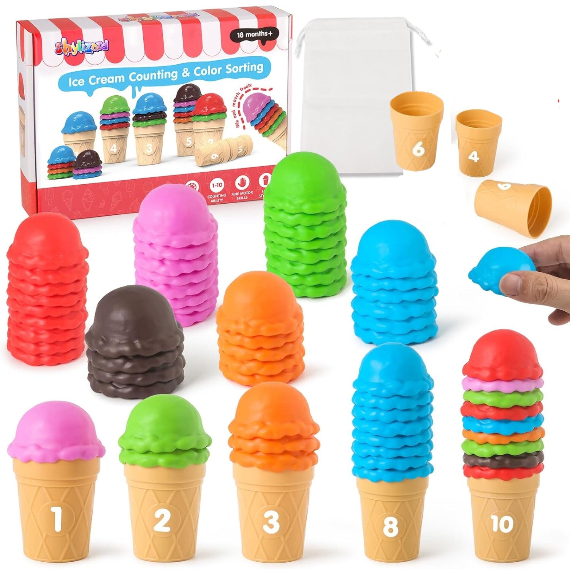 Juguetes para contar helados y clasificar colores – Mom to Mom