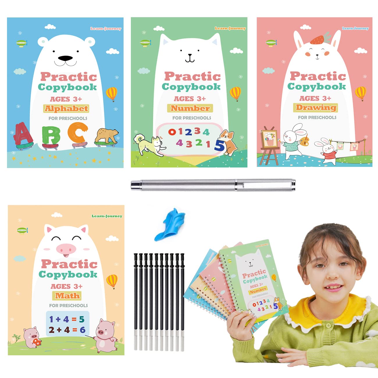 Cuaderno mágico para niños, libros de escritura a mano reutilizables ...