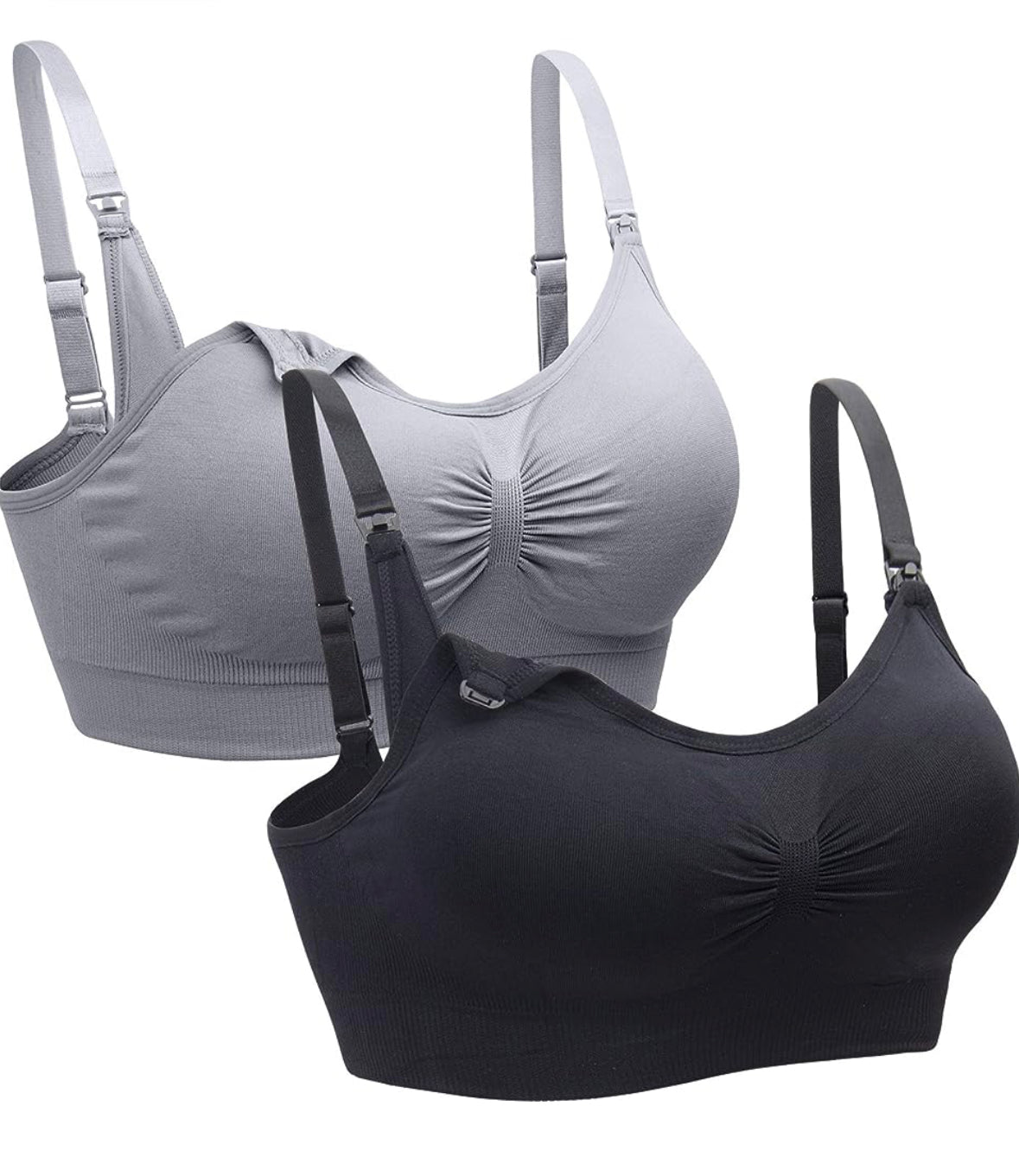 Brasier de maternidad y lactancia, gris y negro, XL – Mom to Mom